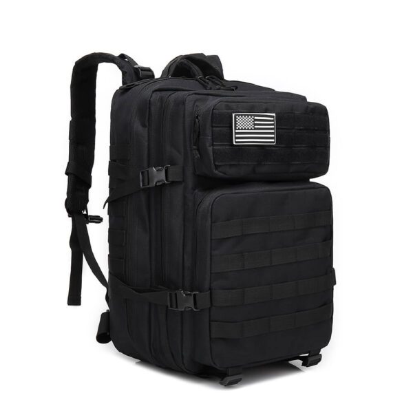 45l Waterproof Black Tactical Backpack With Velcro