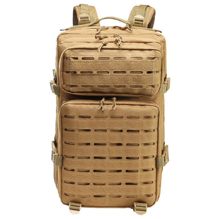 Khaki Tactical Backpack With Laser Cut Molle-Lupu