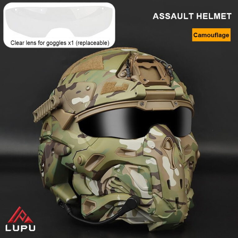 Best Custom Camouflage Tactical Assault Helmet With Goggles